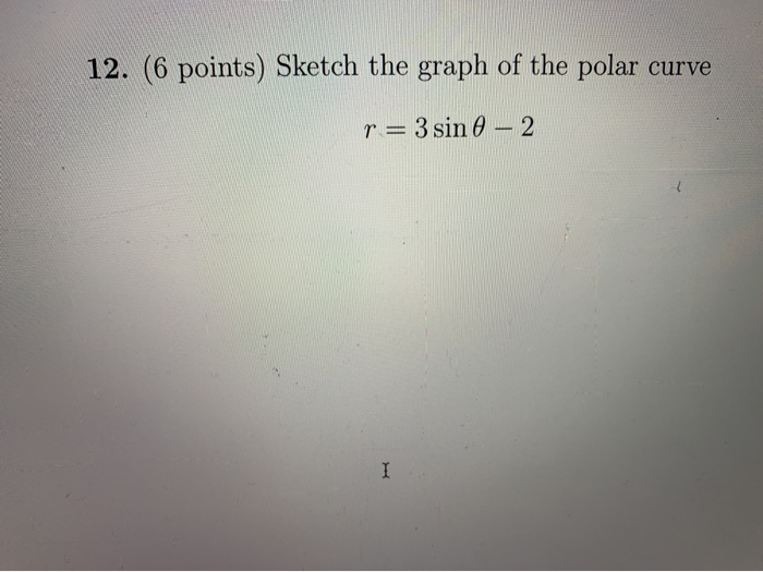 Solved 12. (6 points) Sketch the graph of the polar curve r | Chegg.com