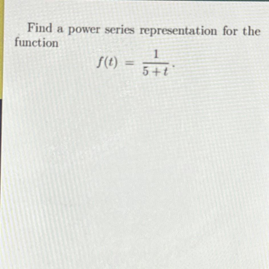 Solved Find a power series representation for the | Chegg.com