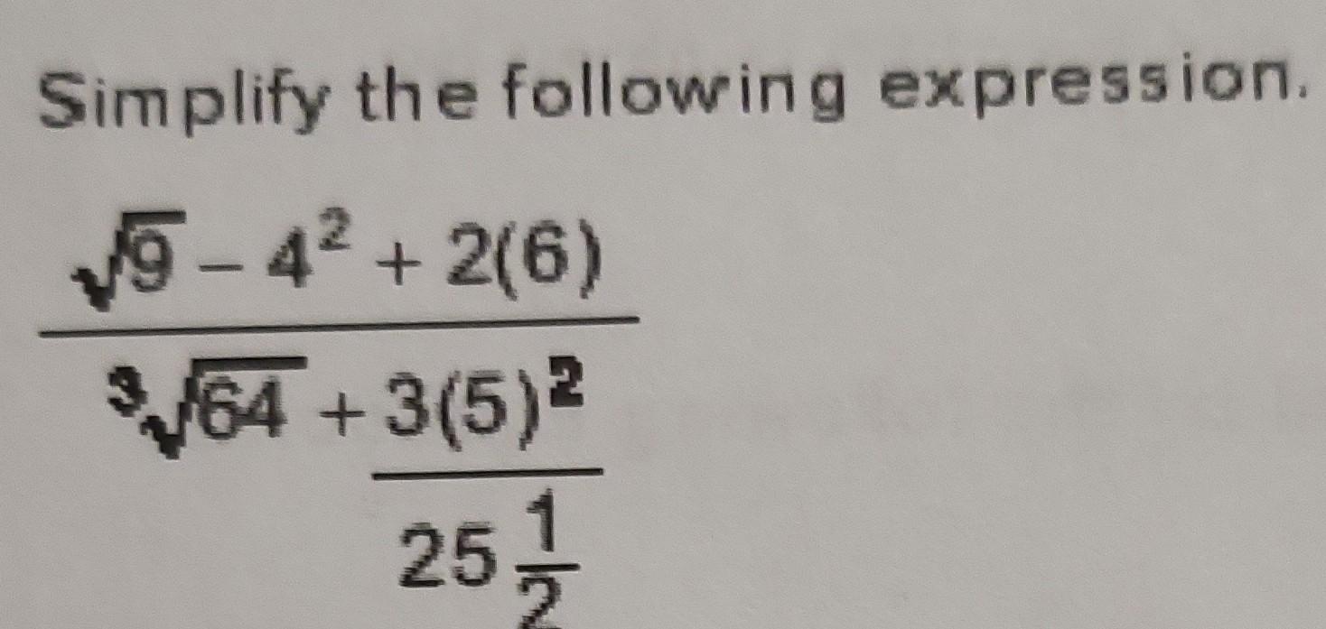 Solved Simplify the following expression. | Chegg.com