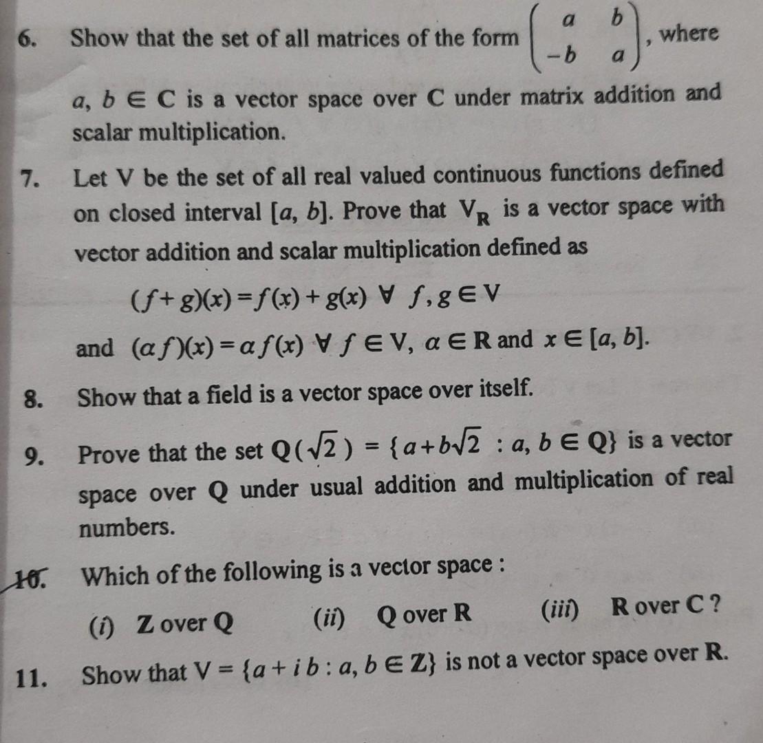 Solved 6. Show that the set of all matrices of the form | Chegg.com