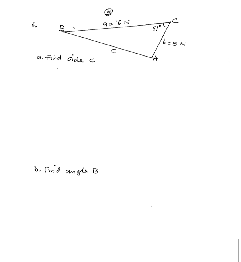 Solved Find side C and Angle B | Chegg.com
