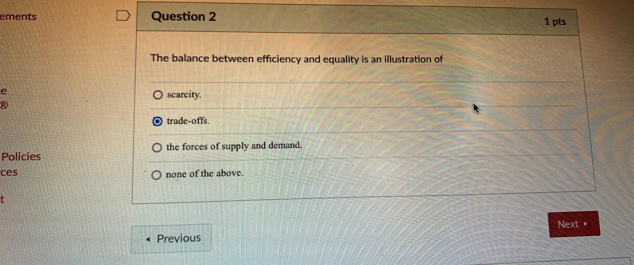 Solved Question 21 ﻿ptsThe balance between efficiency and | Chegg.com