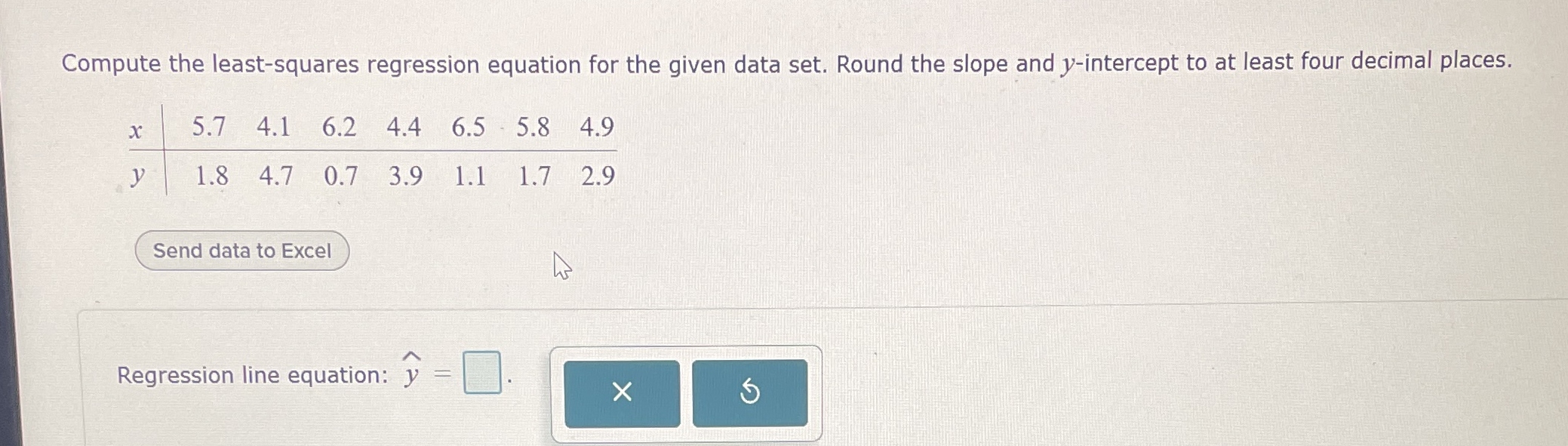 Compute the least-squares regression equation for the | Chegg.com