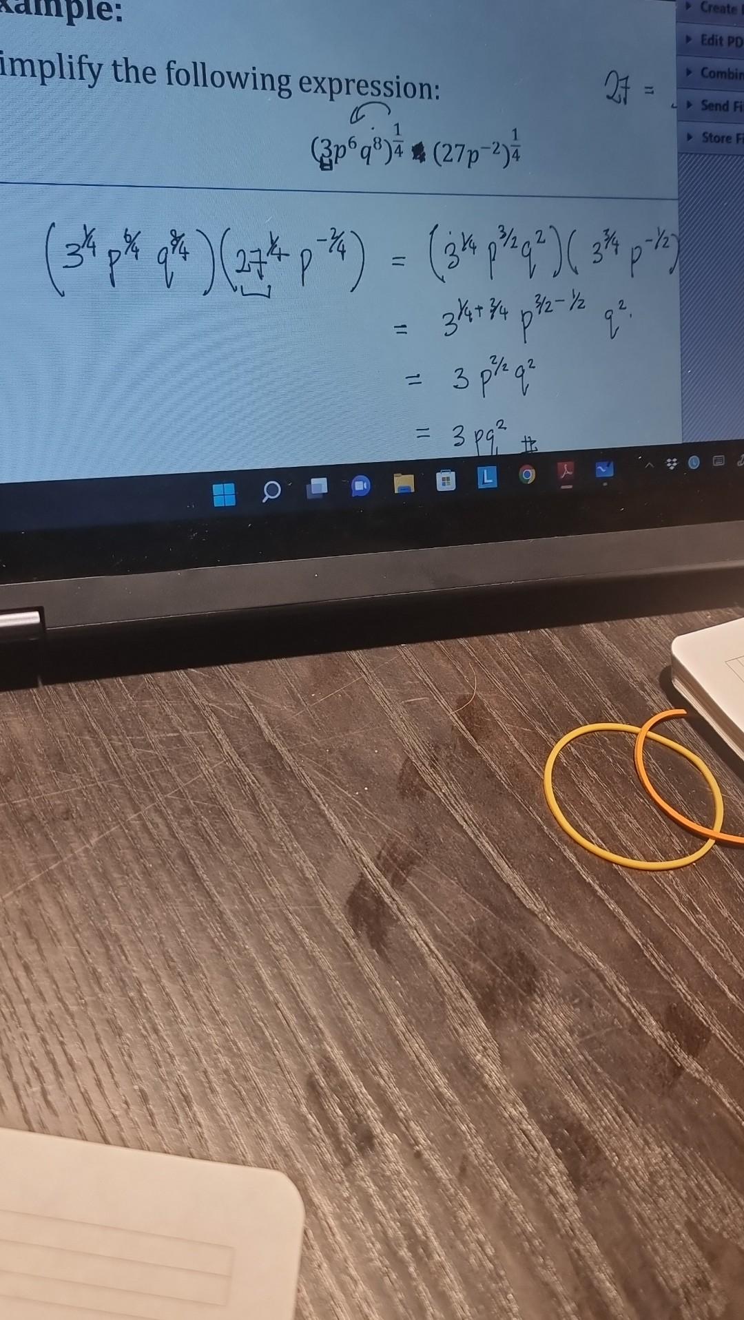 Solved imple: implify the following expression: (3p6q8) 4 | Chegg.com