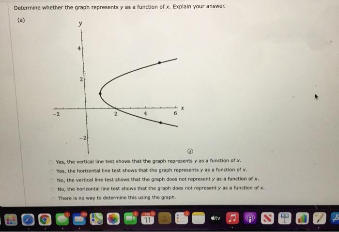 Solved Determine whether the graph represents y as a | Chegg.com
