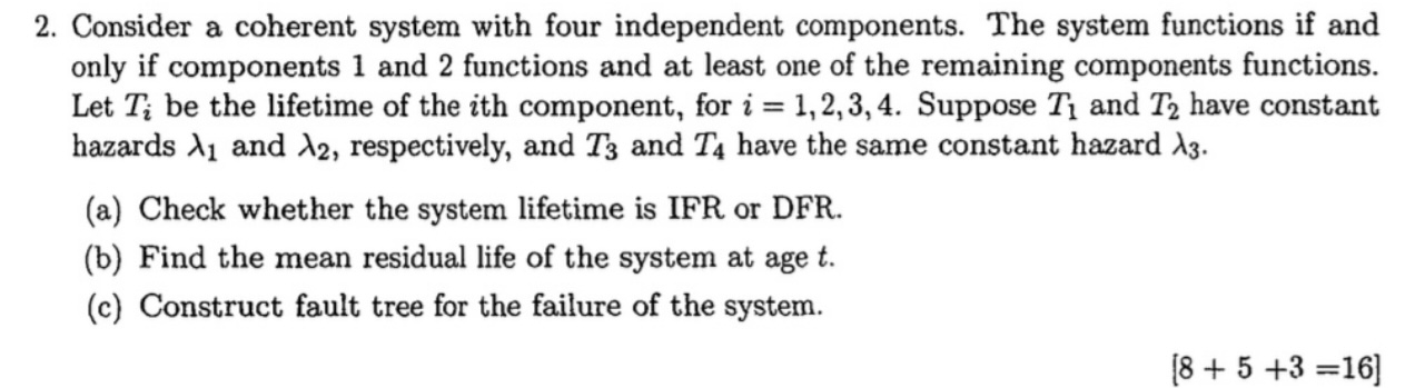 Solved Consider a coherent system with four independent | Chegg.com