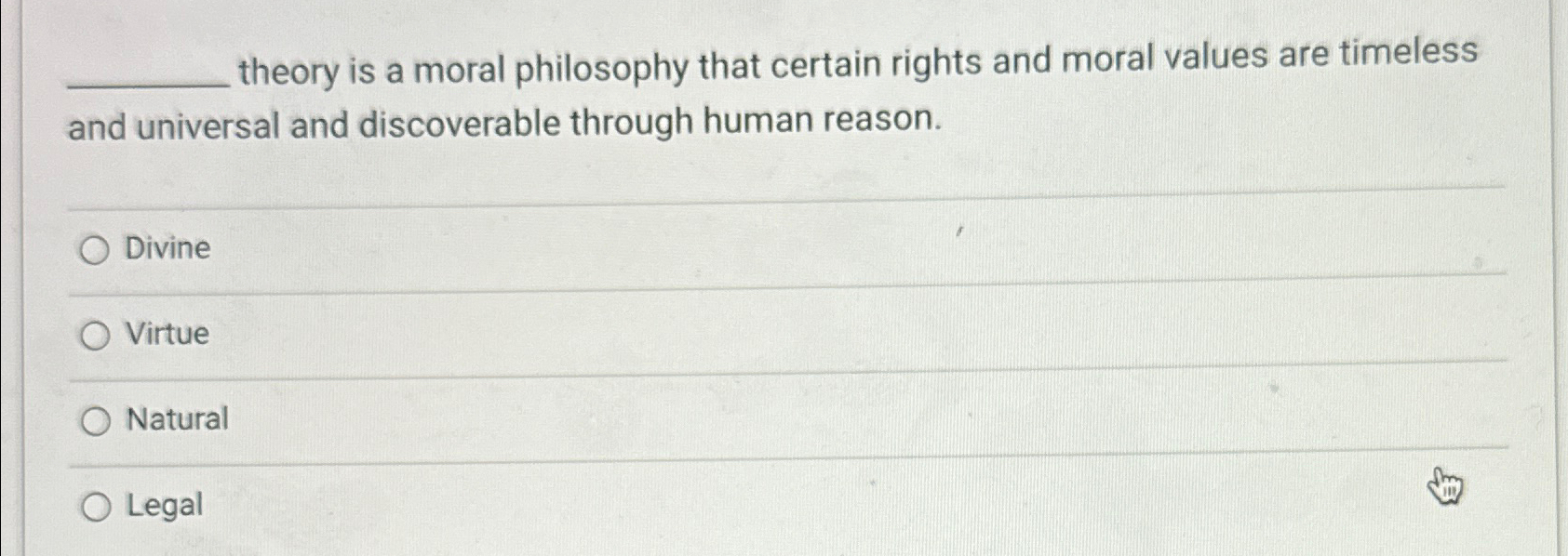 Solved theory is a moral philosophy that certain rights and | Chegg.com