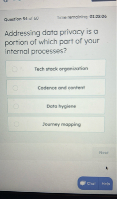 Solved Question 54 ﻿of 60Time remaining: 01:25:06Addressing | Chegg.com