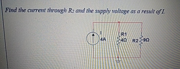 Solved Find The Current Through R2 and The Supply Voltage