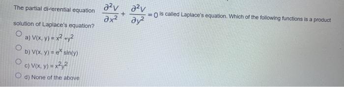 Solved The partial di-erential equation a²v дх2 av = is | Chegg.com