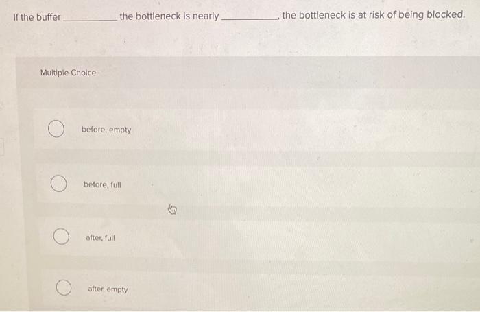Solved If the buffer the bottleneck is nearly the bottleneck | Chegg.com