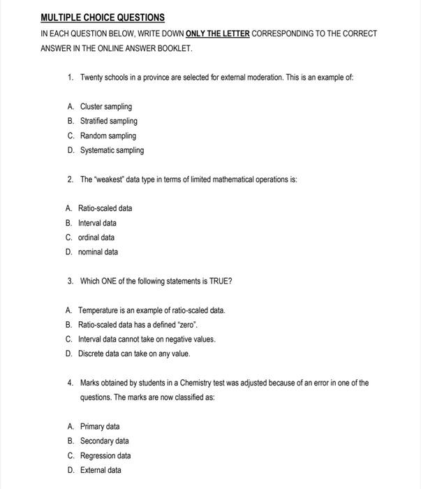 Solved MULTIPLE CHOICE QUESTIONS IN EACH QUESTION BELOW, | Chegg.com