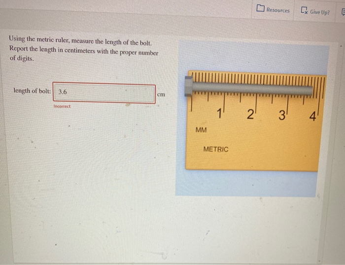 Solved Resources Give Up im Using the metric ruler Chegg