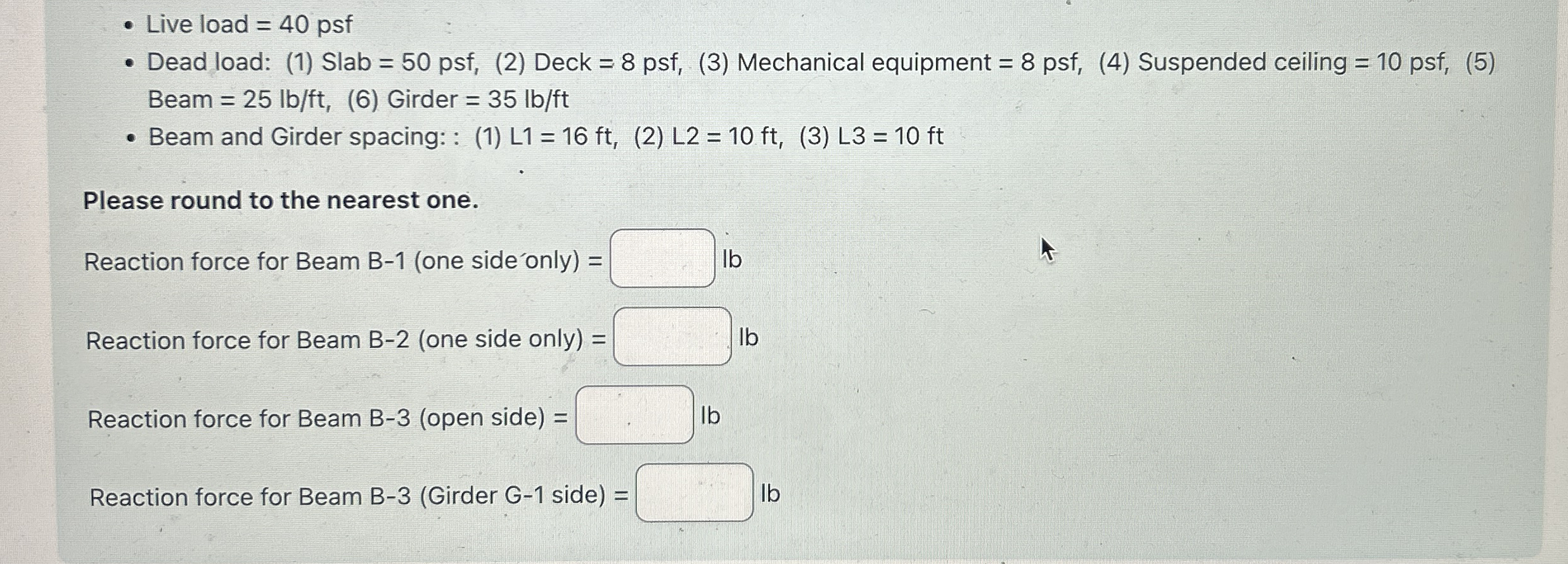 Solved Live load =40 ﻿psfDead load: (1) ﻿Slab =50 ﻿psf, (2) | Chegg.com