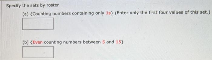 Solved Specify the set by roster. \{Distinct letters in the | Chegg.com