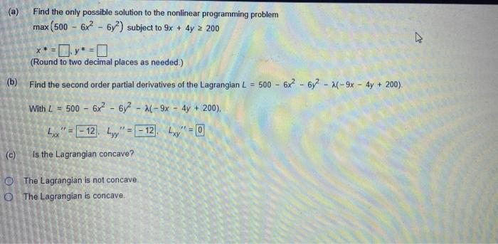 Solved (a) Find the only possible solution to the nonlinear | Chegg.com