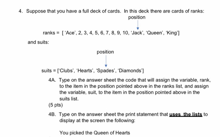 Solved 4. Suppose that you have a full deck of cards. In | Chegg.com