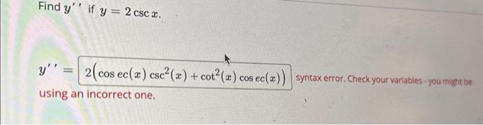 Solved f(x)=−4ln(7x) f′(x)= f′(5)=Given the equation below, | Chegg.com