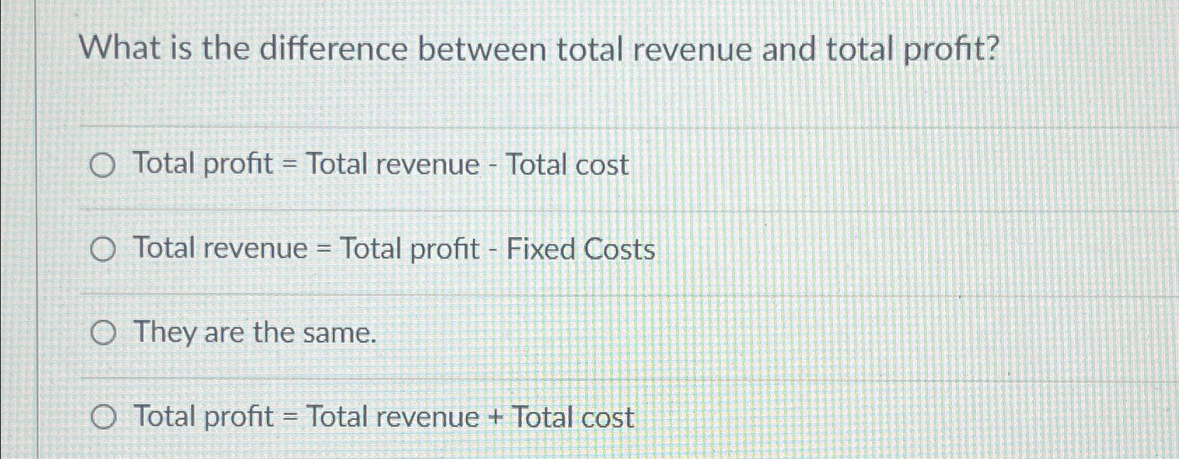 Solved What is the difference between total revenue and | Chegg.com