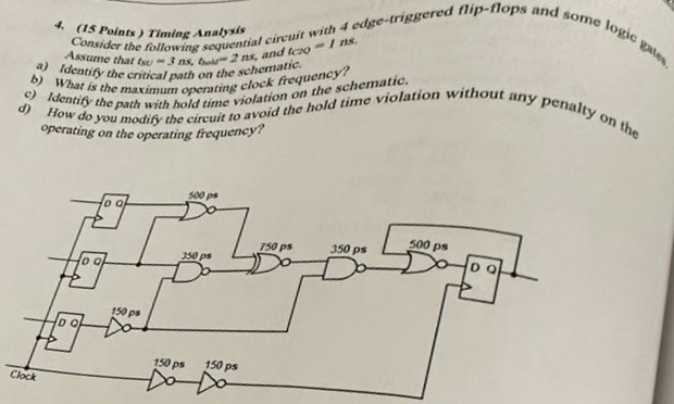 Solved (15 ﻿Points) ﻿Timing AnalysisConsider the following | Chegg.com