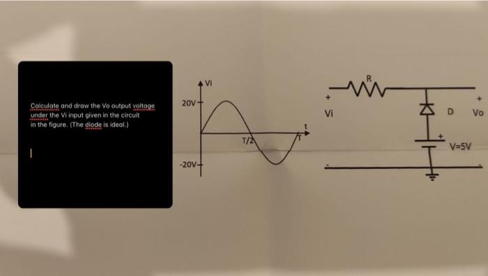 Solved Colculate and draw the Vo output voltage. under the | Chegg.com