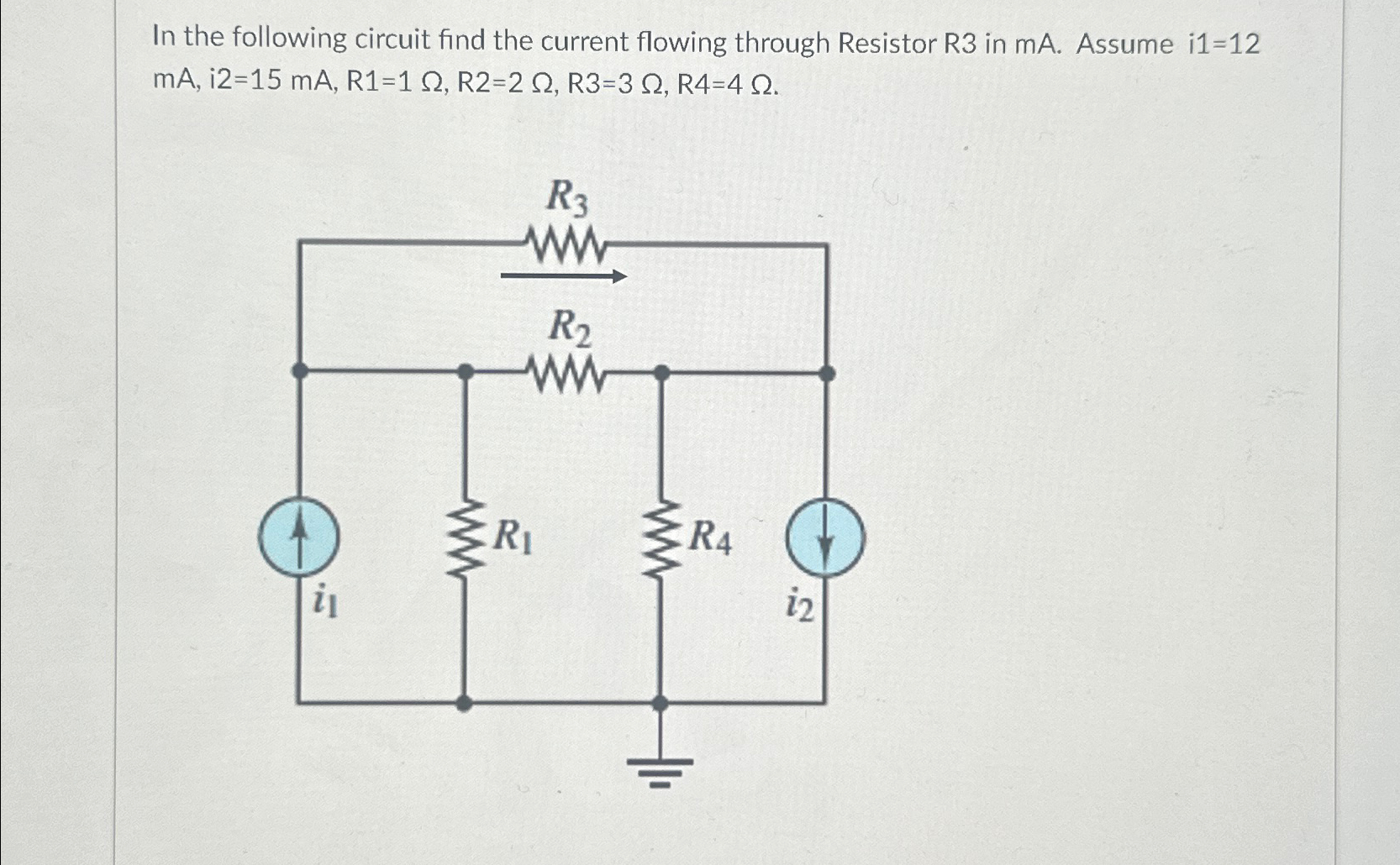 Solved In the following circuit find the current flowing | Chegg.com