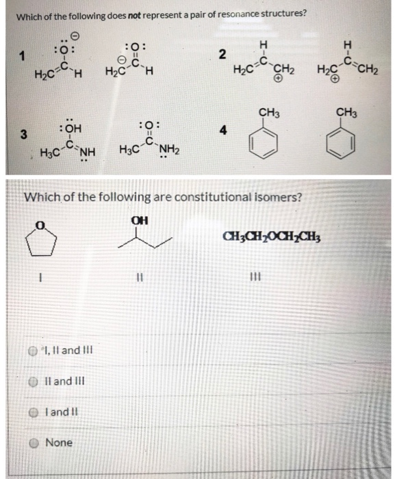 Solved Which of the following does not represent a pair of | Chegg.com