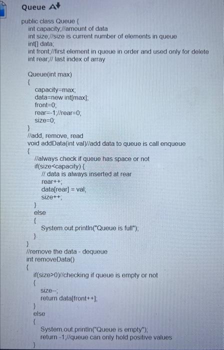 Solved java please I need only the ans and the comments on | Chegg.com