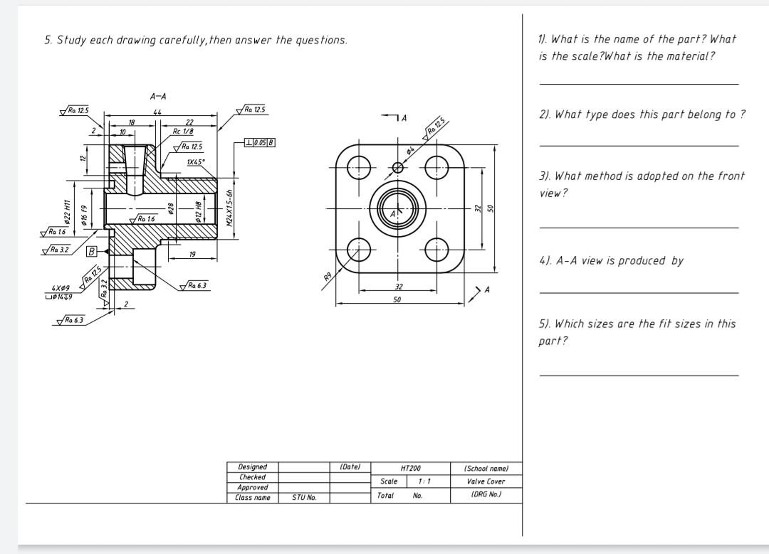 Solved 5. Study each drawing carefully, then answer the | Chegg.com