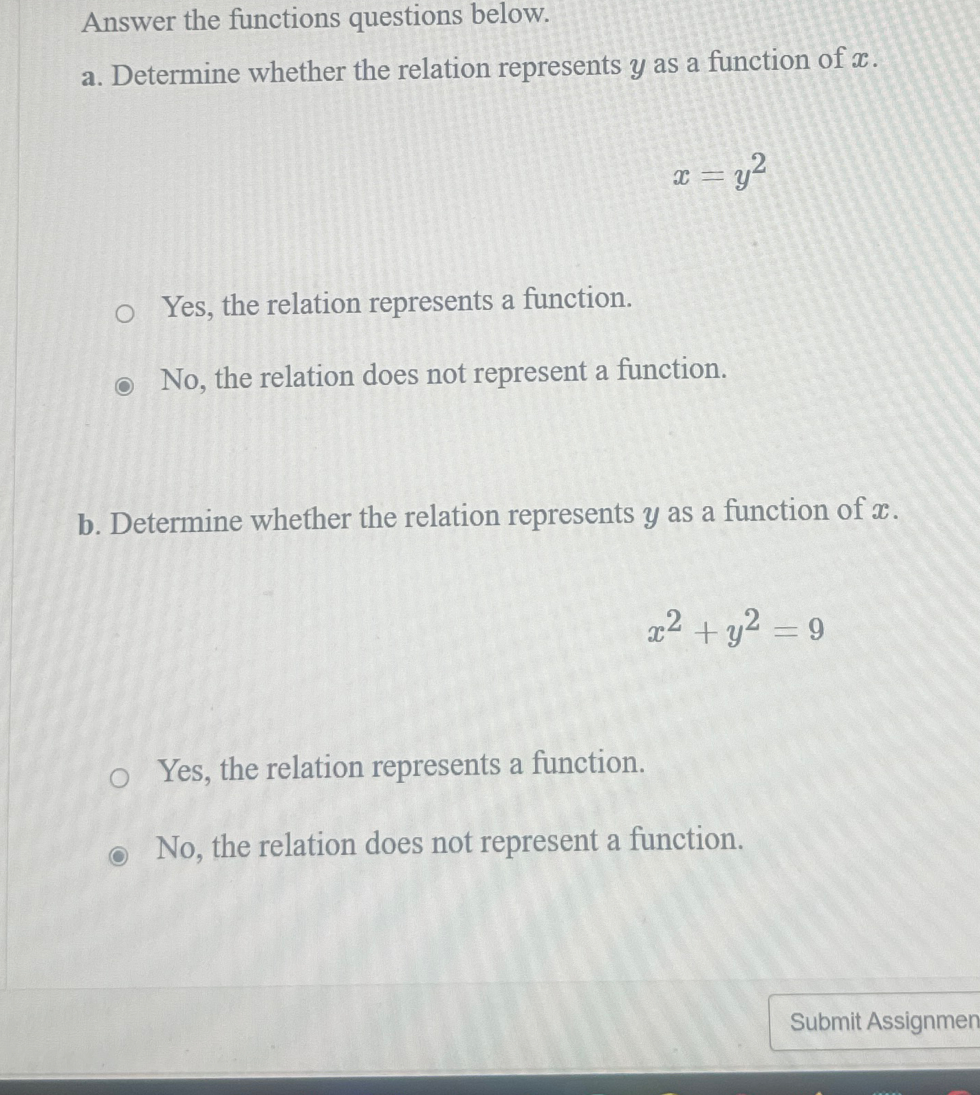 Solved Answer the functions questions below.a. ﻿Determine | Chegg.com
