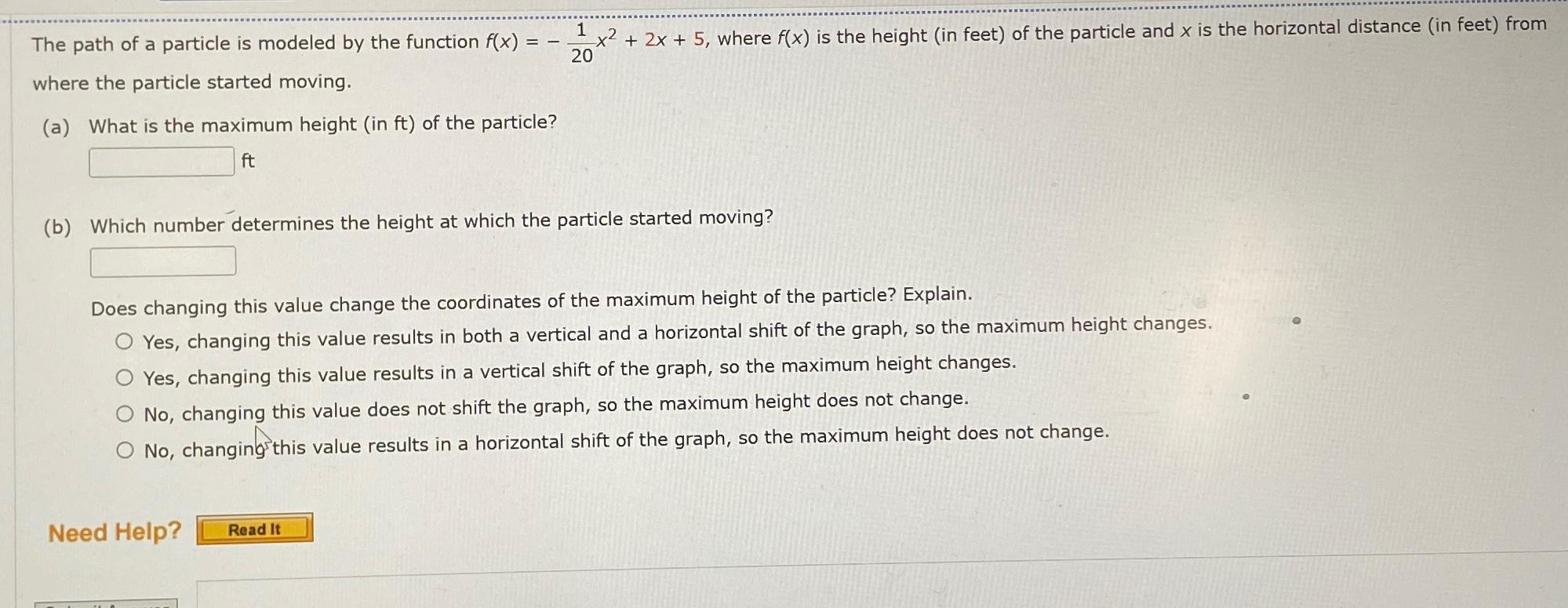Solved The path of a particle is modeled by the function | Chegg.com