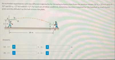 An outfielder operiments with two different | Chegg.com