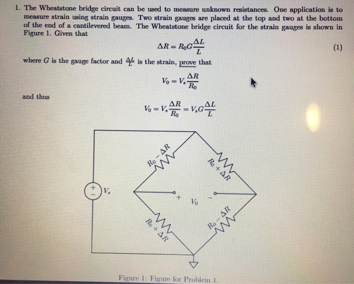 1. The Wheatstone bridge circuit can be used to | Chegg.com