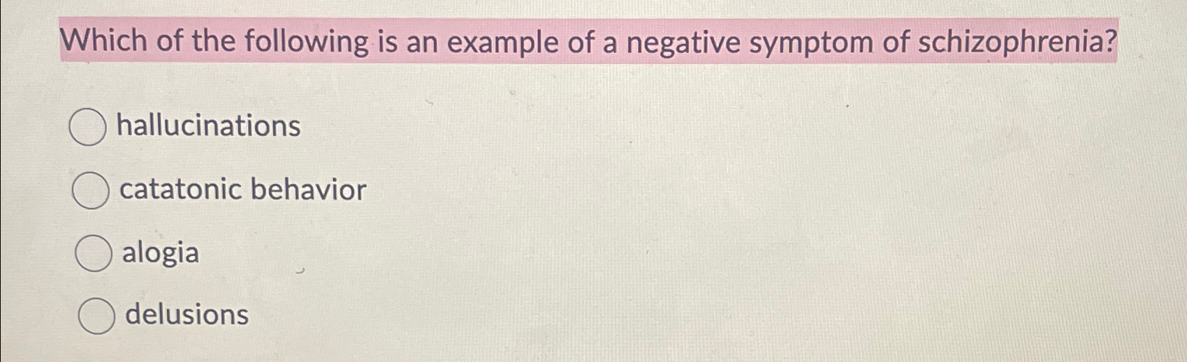 Solved Which of the following is an example of a negative | Chegg.com
