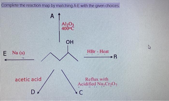 Complete the reaction map by providing the answer | Chegg.com