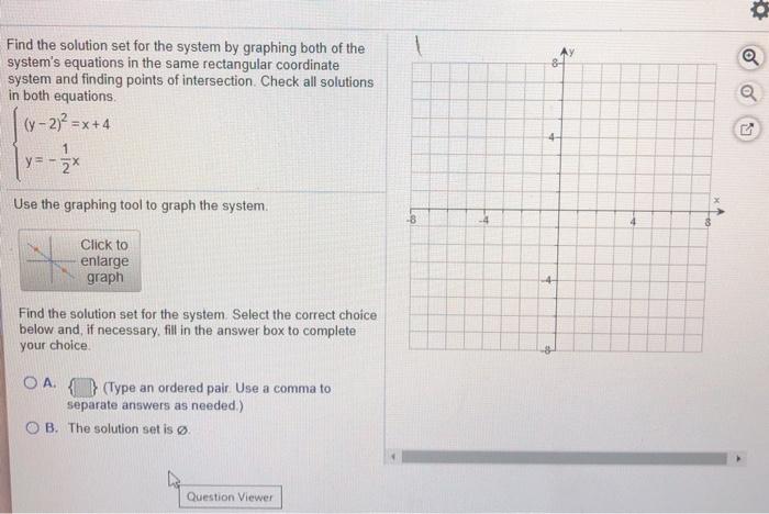 Solved 1 Find the solution set for the system by graphing | Chegg.com