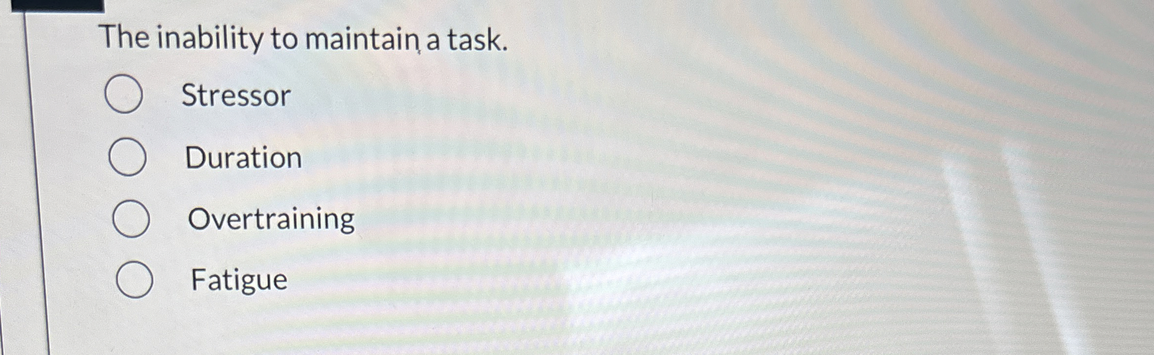 Solved The inability to maintain a | Chegg.com