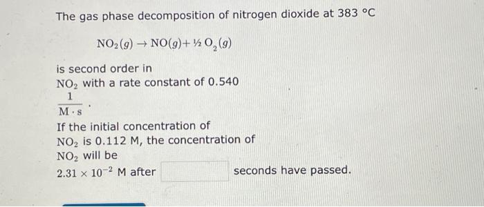 Solved The gas phase decomposition of hydrogen peroxide at | Chegg.com