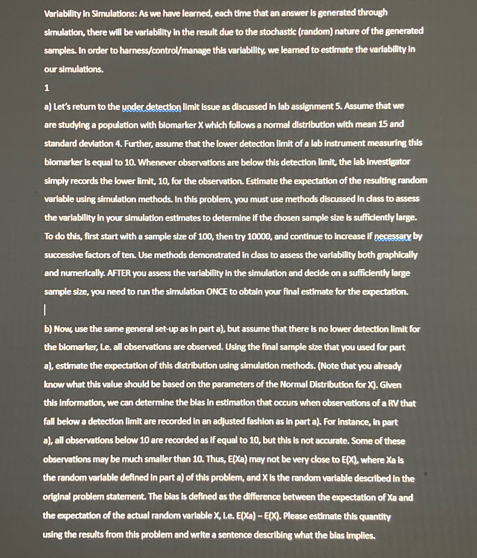 Solved Variability in Simulations: As we have learned, each | Chegg.com