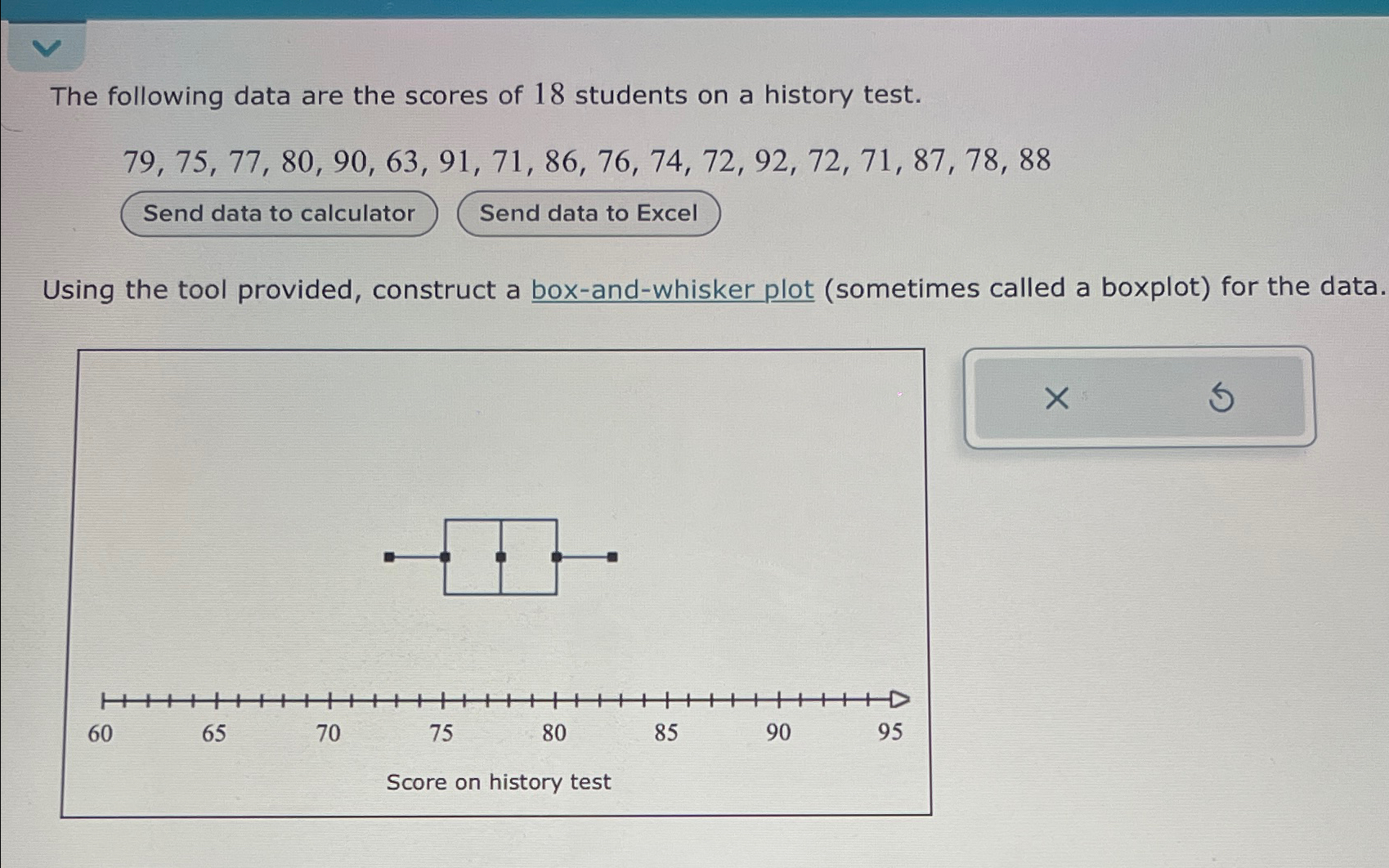 Solved The following data are the scores of 18 ﻿students on | Chegg.com