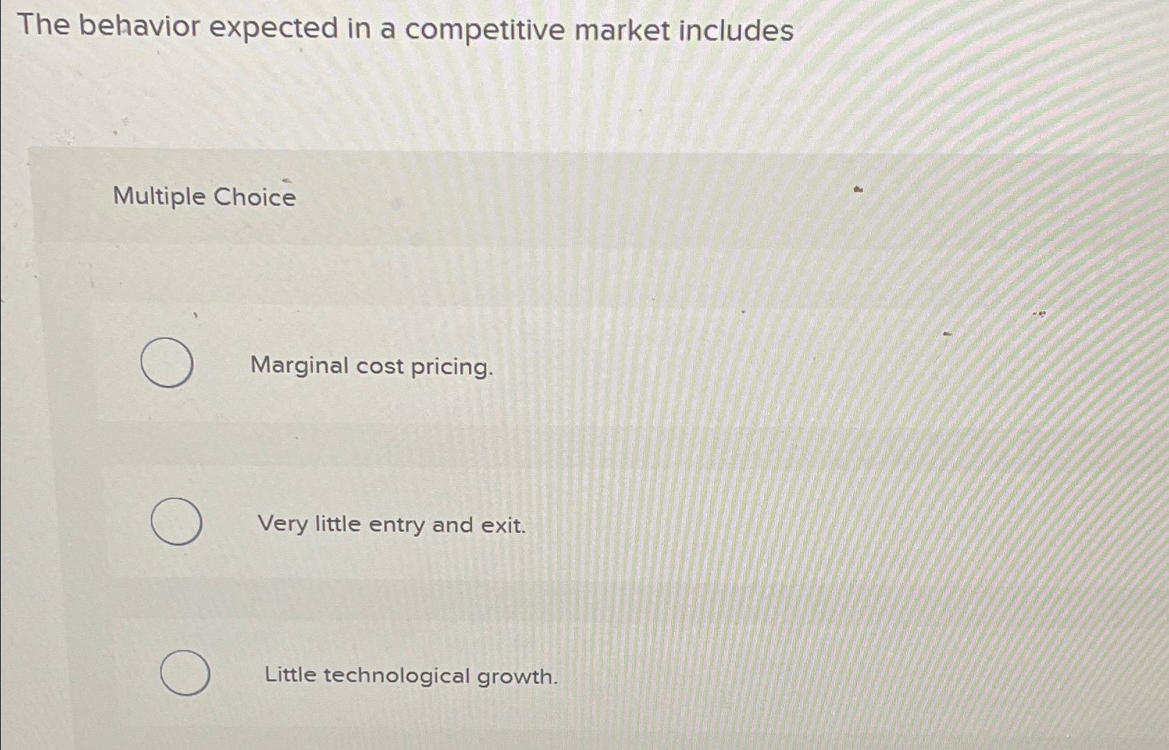 Solved The behavior expected in a competitive market | Chegg.com