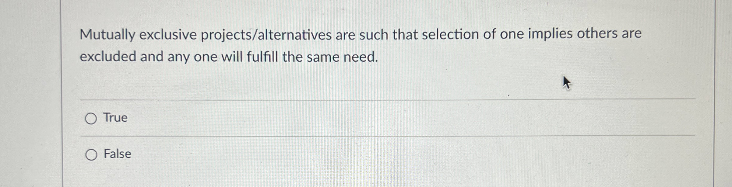Solved Mutually exclusive projects/alternatives are such | Chegg.com