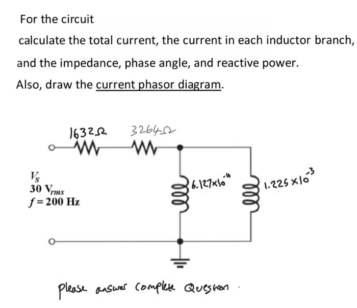 Solved For the circuit calculate the total current, the | Chegg.com