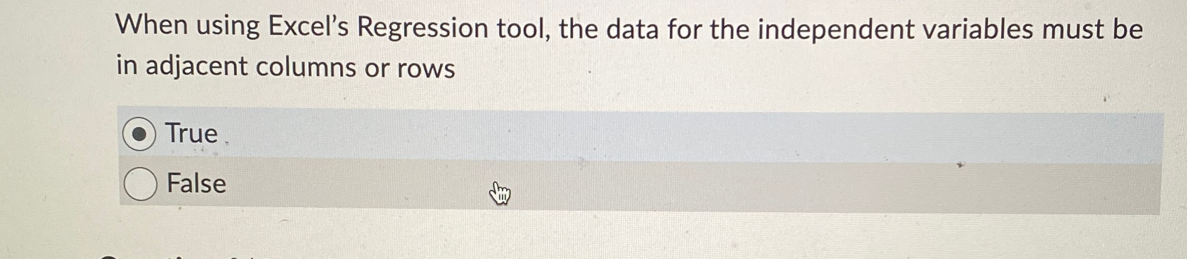 Solved When using Excel's Regression tool, the data for the | Chegg.com