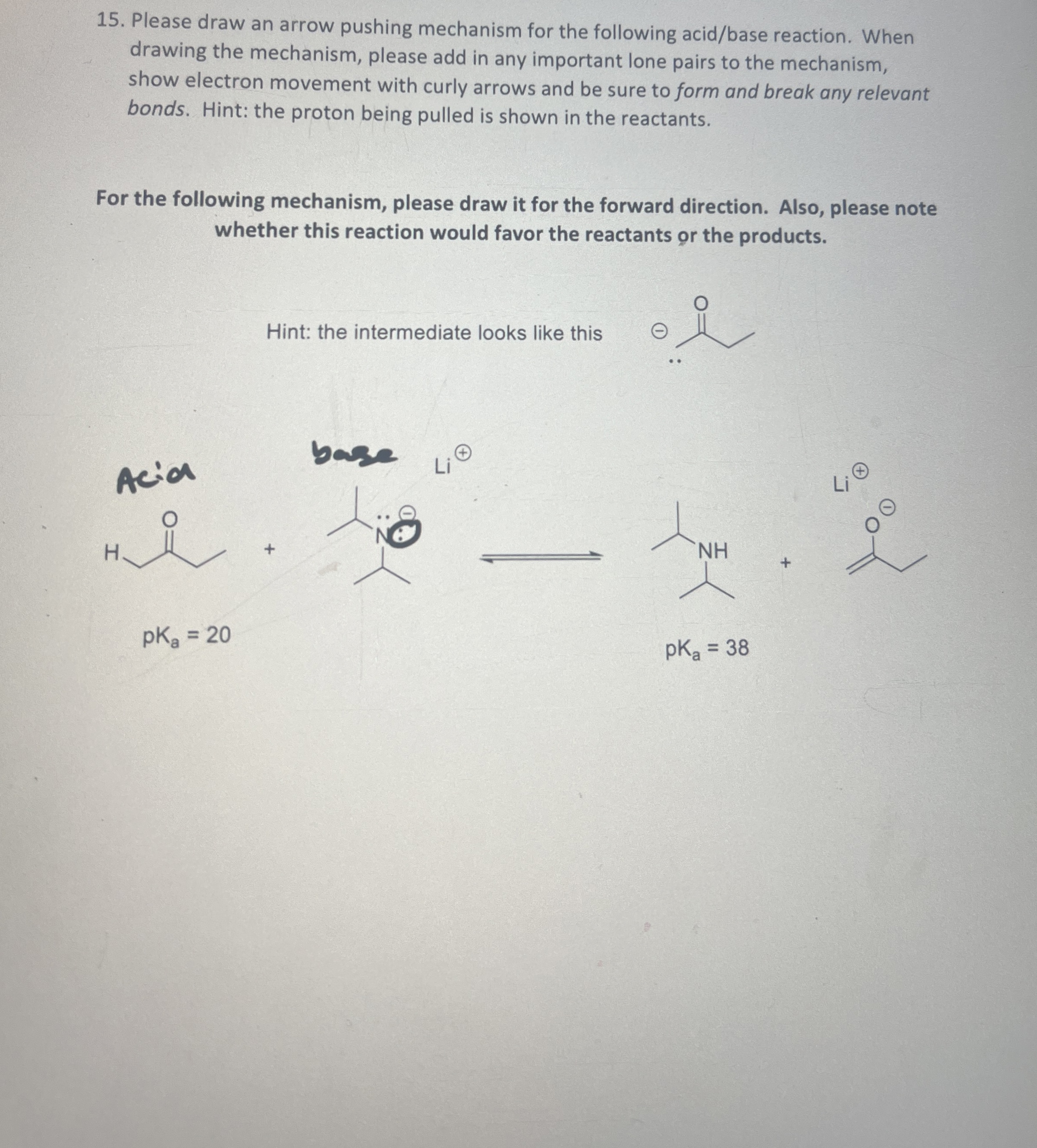 Solved Please hurry!!!!!! Please draw an arrow pushing | Chegg.com
