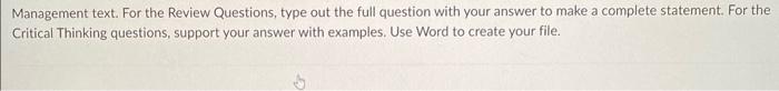 Solved ritical Thinking Questions 1. Using your knowledge of | Chegg.com