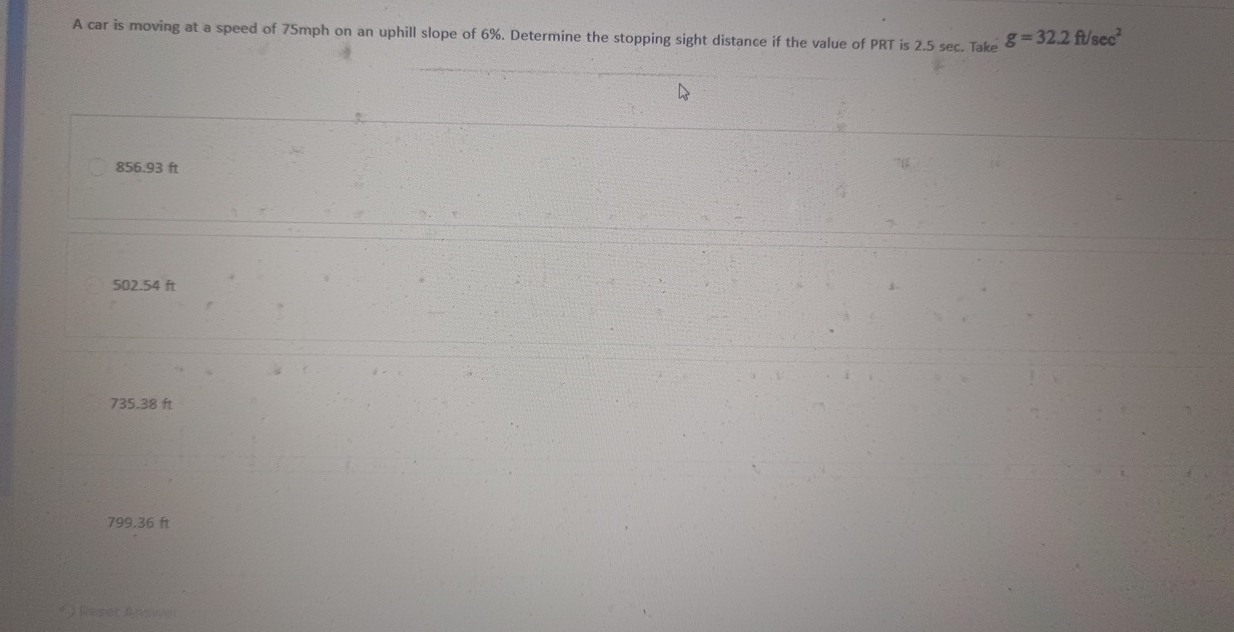 Solved A car is moving at a speed of 75mph ﻿on an uphill | Chegg.com