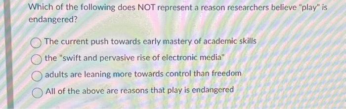 Solved Which of the following does NOT represent a reason | Chegg.com