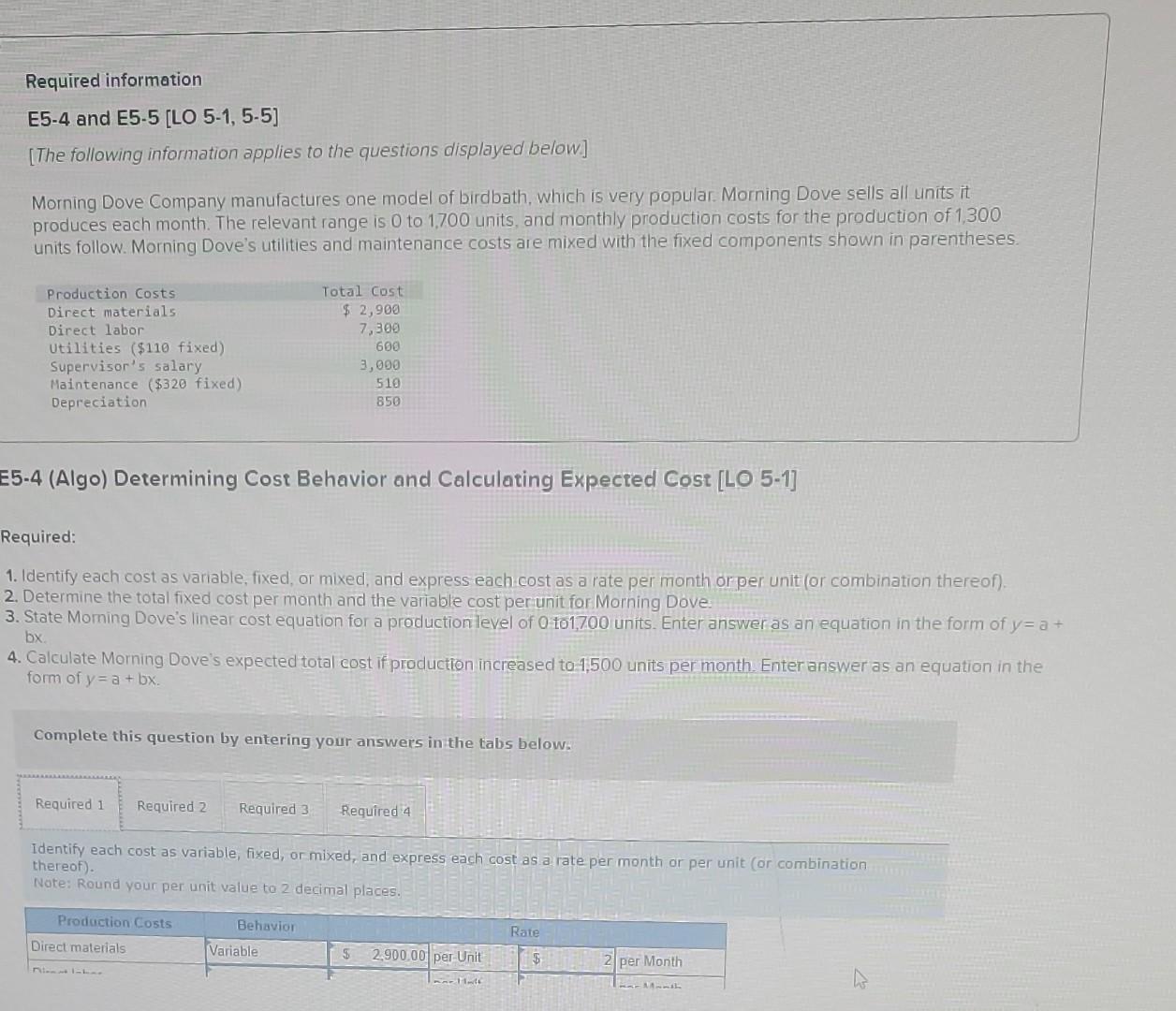 Solved Required information E5-4 and E5-5 [LO 5-1, 5-5] [The | Chegg.com
