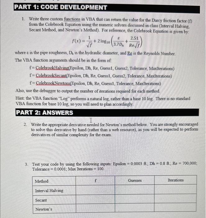 Solved 1. Write three custom functions in VBA that can | Chegg.com